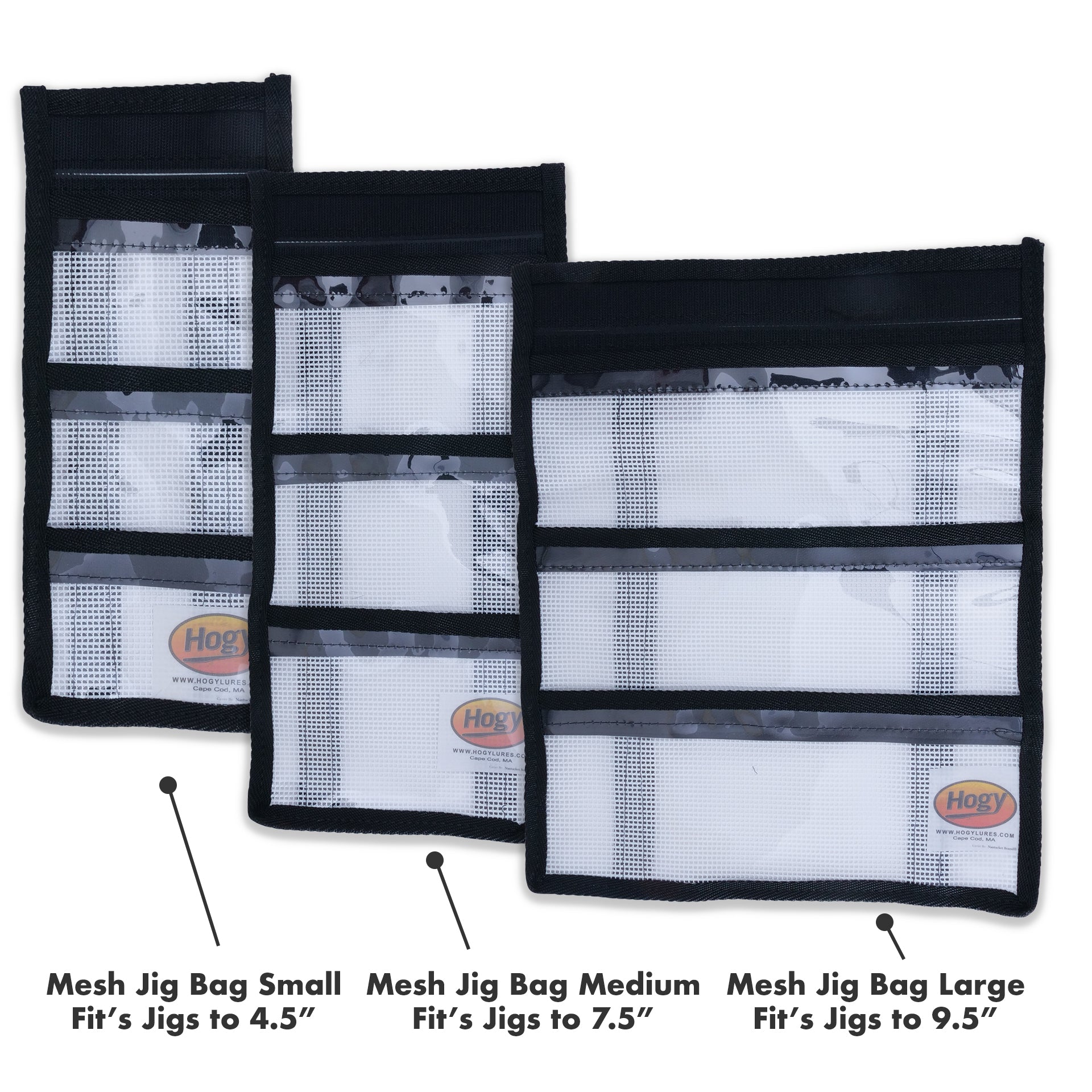 Mesh In-Line / Assist Hook Jig & Plug Bag 3pc Bundle (Small, Medium, L