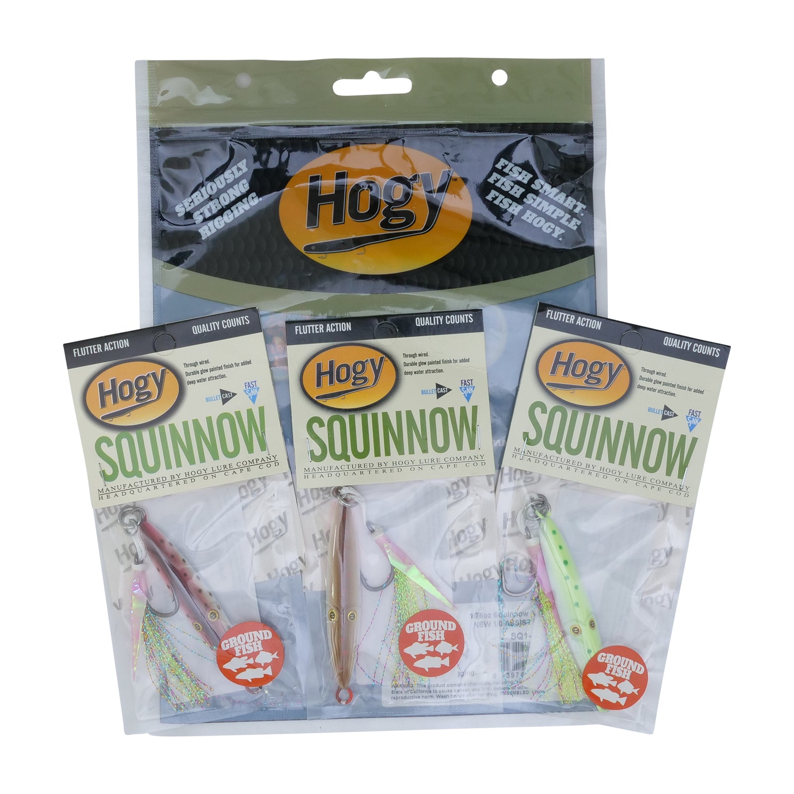 1.75oz (3inch) Squinnow Jig & Biki Assortment (4pc) + Small Mesh Jig S